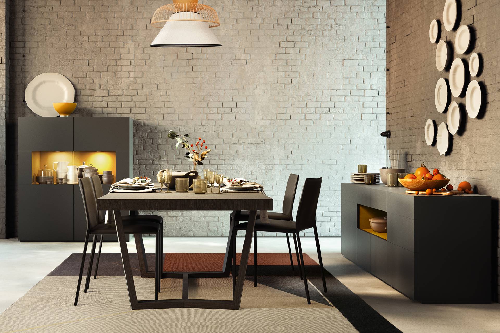 Séjour contemporain personnalisable bois laque ou verre -Story