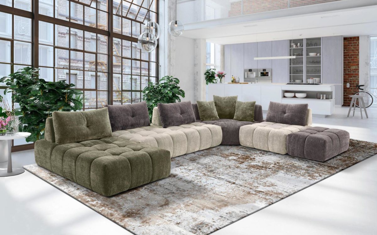 Canapé modulable assise et dossier capitonné - Story