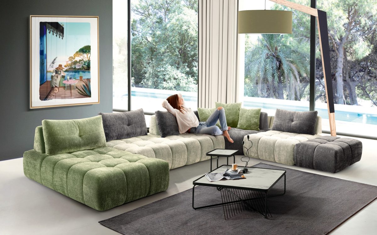 Canapé modulable assise et dossier capitonné - Story